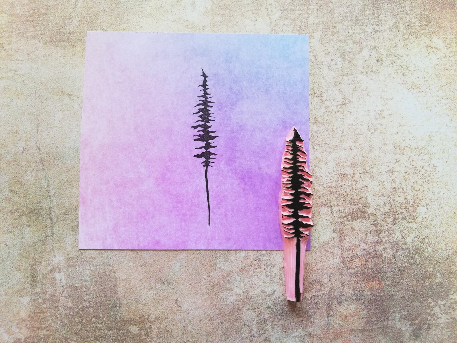 Pine rubber stamp forest tree stamp wildlife wedding winter | Etsy