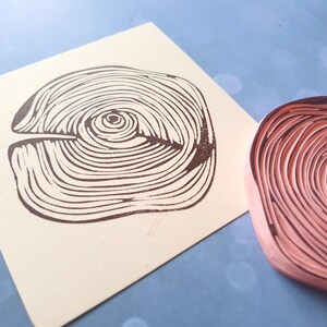 Tree Ring Rubber Stamp for Cardmaking, Wood Plate Stamp for Mixed Media ...