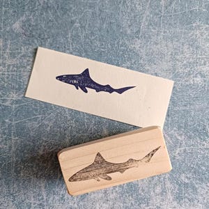 Shark Rubber Stamp for Birthday Wishes, Ocean Animal Wooden Stamp - Etsy
