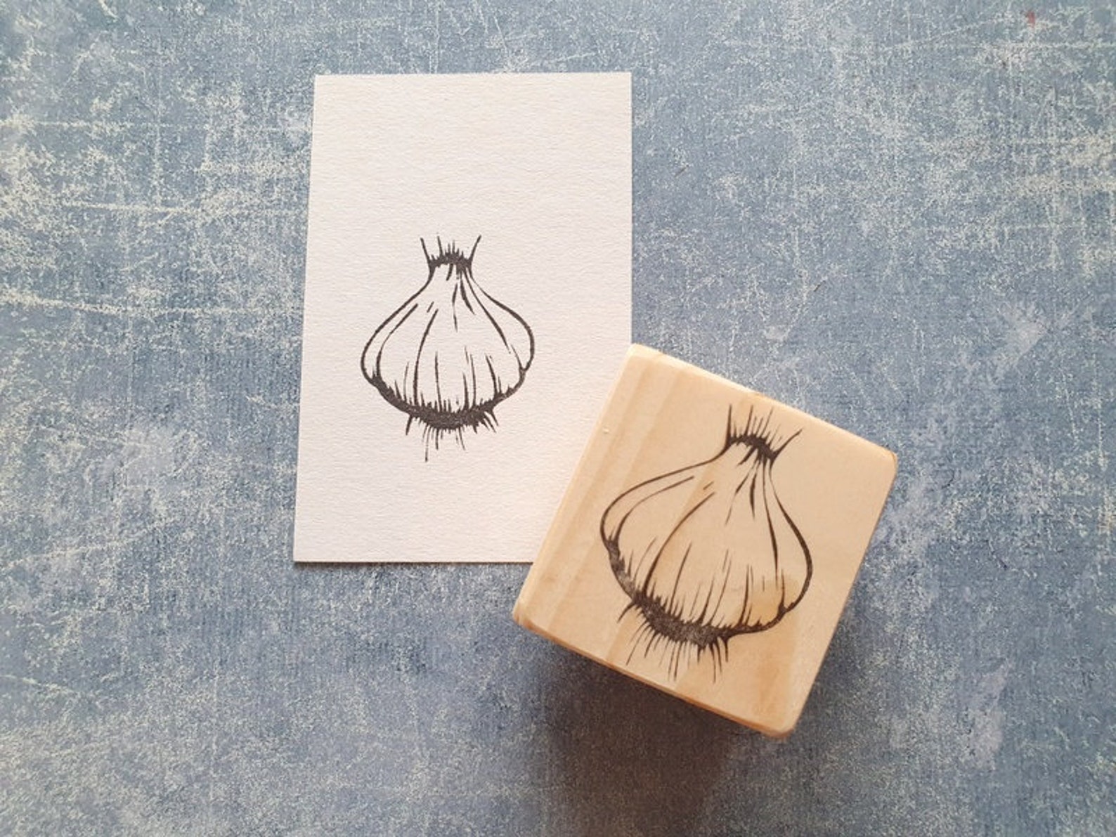 Garlic Rubber Stamp for Daily Journal Vegan Stamp for Mixed | Etsy