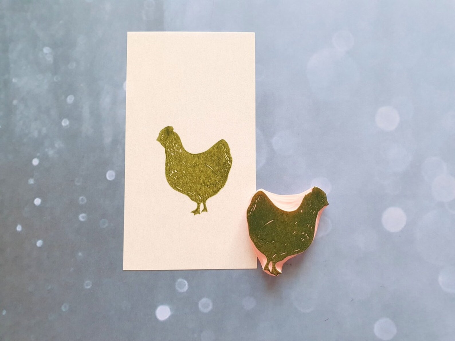 Chicken rubber stamp for scrapbooking Farm animal stamp for | Etsy