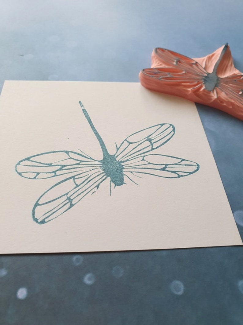 Dragonfly Rubber Stamp for Cardmaking Vintage Bug for - Etsy