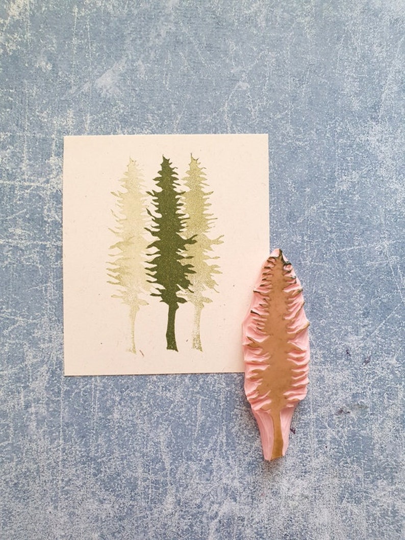 Tree Rubber Stamp for Cardmaking Wildlife Christmas Nature - Etsy