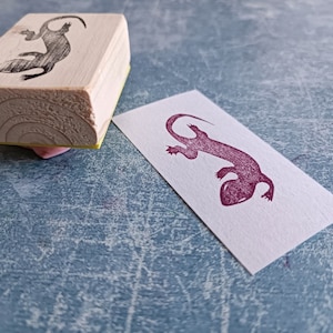 Lizard Rubber Stamp for Boys Notebook, Gecko Animal Stamp for Exotic ...