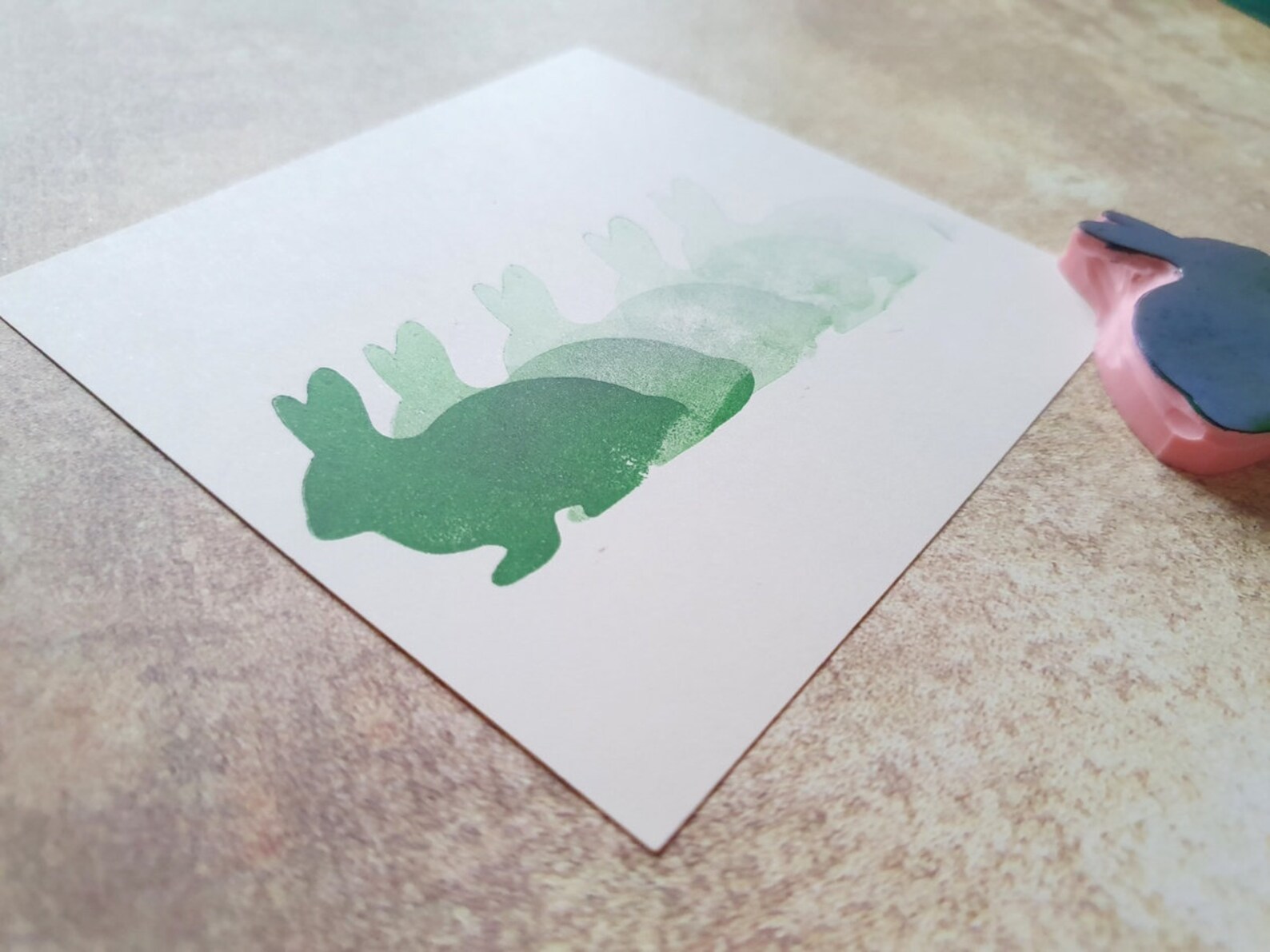 Rabbit Rubber Stamp for Easter Card, Cute Bunny Stamp for Spring Decor ...