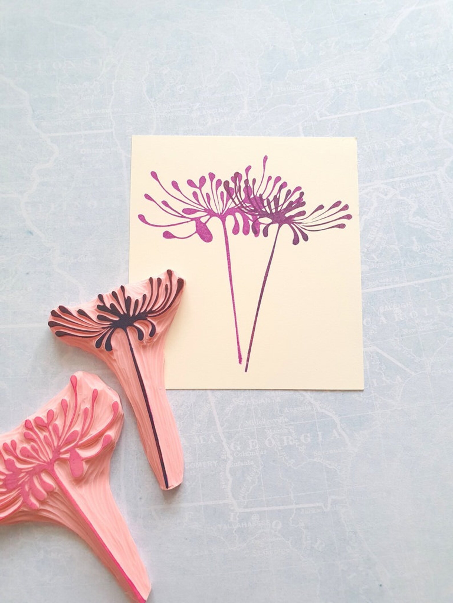 Lilly rubber stamp for cardmaking lily stamp for best wishes | Etsy