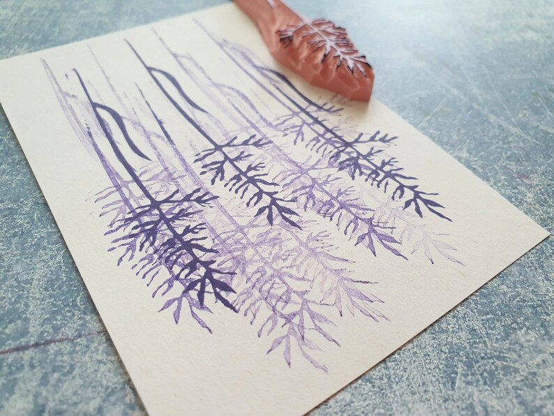 Pampas Grass Stamp for Bullet Journal, Minimal Twig Decor, Handmade ...