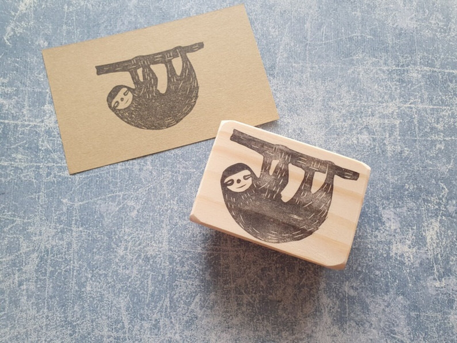 Sloth Rubber Stamp Sloth Print Wild Animal Stamp Travelers - Etsy