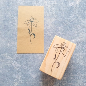 Lily Rubber Stamp for Greeting Card, Garden Lily Stamp for Cardmaking ...