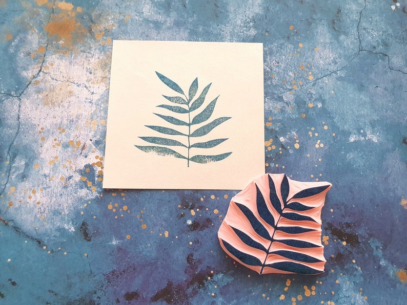 Leaf Rubber Stamp Fall Leaves Stamp for Cardmaking Wild - Etsy