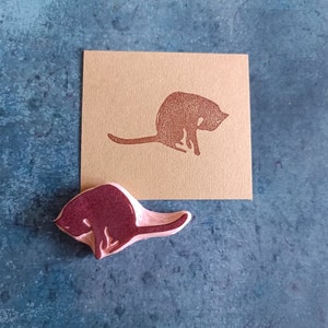 Cat Rubber Stamp for Journaling, Hand Carved Cat Stamp for Crafting ...