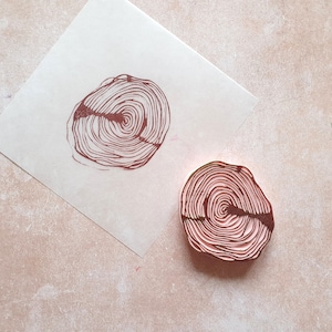 Tree Ring Rubber Stamp for Scrapbooking, Woodgrain Stamp for Bullet ...