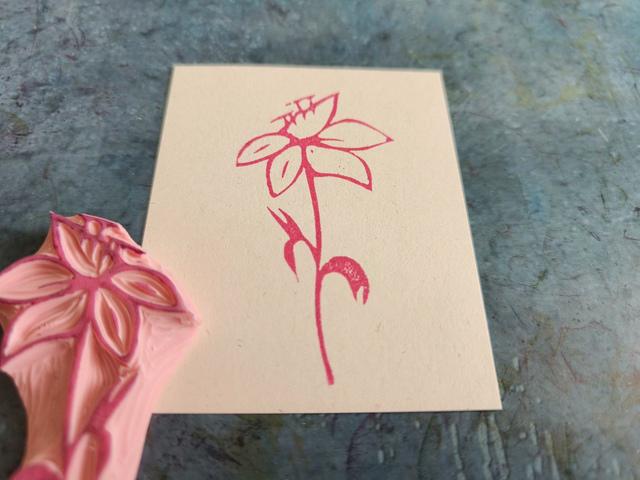 Lily Rubber Stamp for Greeting Card, Garden Lily Stamp for Cardmaking ...
