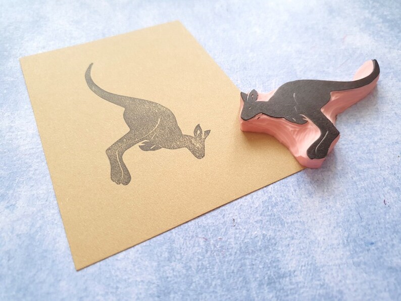 Kangaroo Rubber Stamp for Travelers Journal, Australian Animal Stamp ...