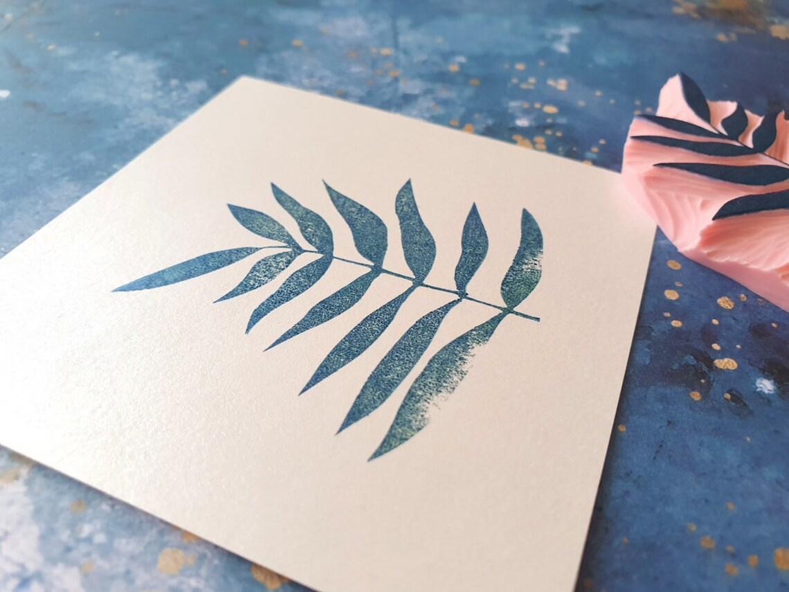 Leaf Rubber Stamp Fall Leaves Stamp for Cardmaking Wild - Etsy