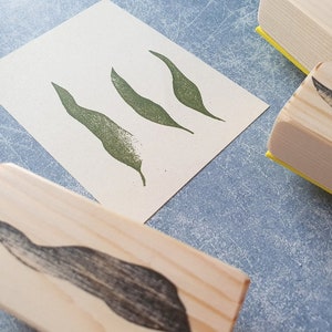Leafs Rubber Stamp Set of 3, Leaves Stamps for Scrapbooking, Botanical ...