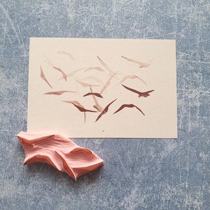 Flying Birds Rubber Stamp for Scrapbooking, Wild Bird Stamp for Autumn ...