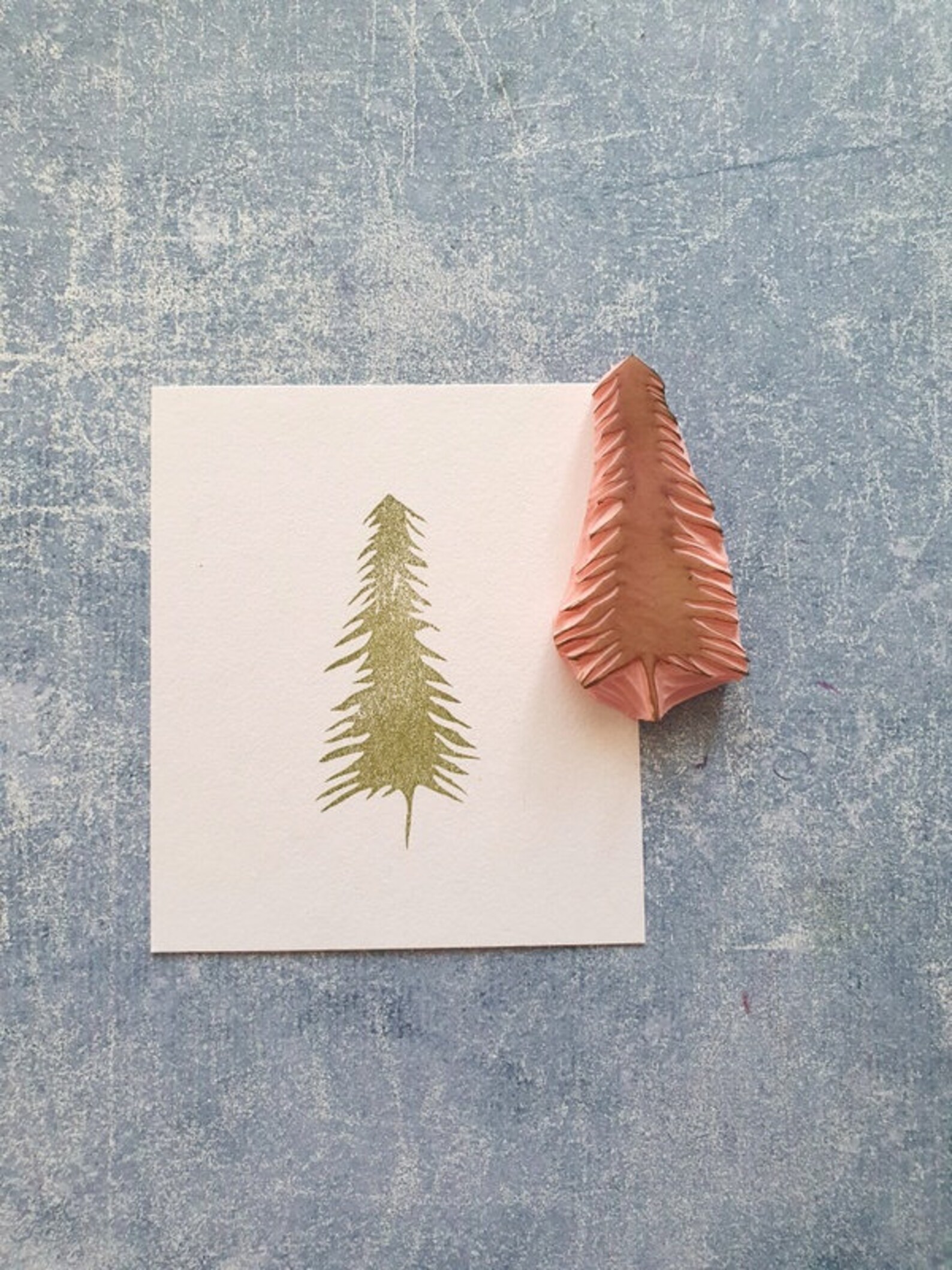 Pine Tree Rubber Stamp, Winter Forest Stamp, Christmas Cardmaking ...