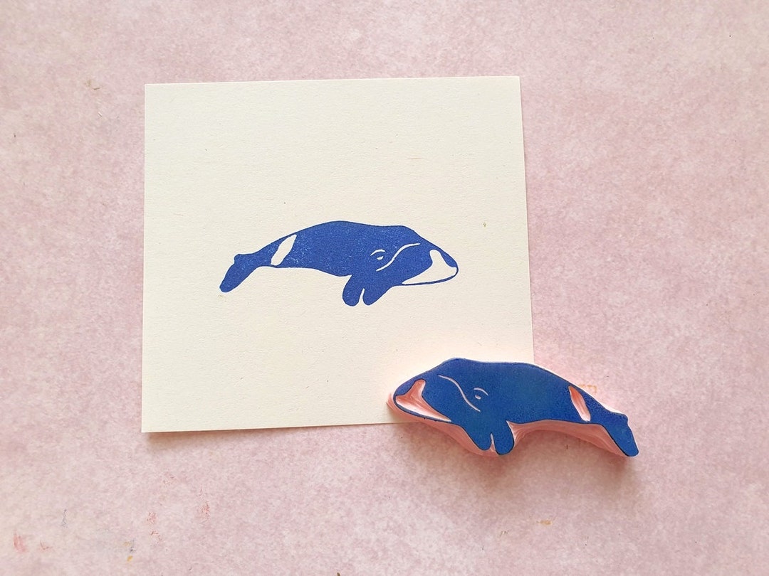 Bowhead Whale Rubber Stamp for Ocean Scene Printing, Sea Animal Stamp ...