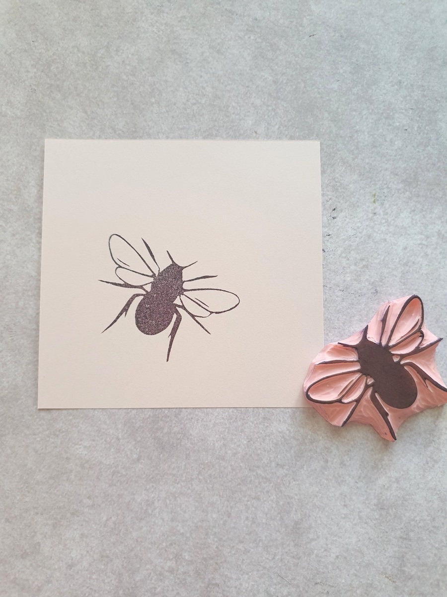 Bee rubber stamp for cardmaking honey bee stamp for nature | Etsy