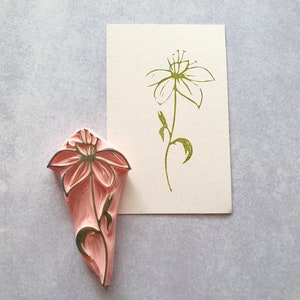 Lily Rubber Stamp for Greeting Card Garden Lily Stamp for - Etsy