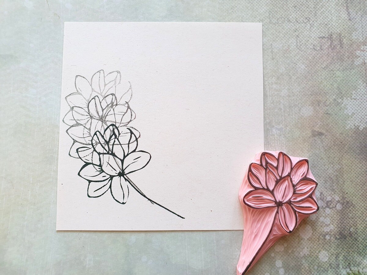 Flower Rubber Stamp for Cardmaking, Orchid Stamp for Scrapbooking ...