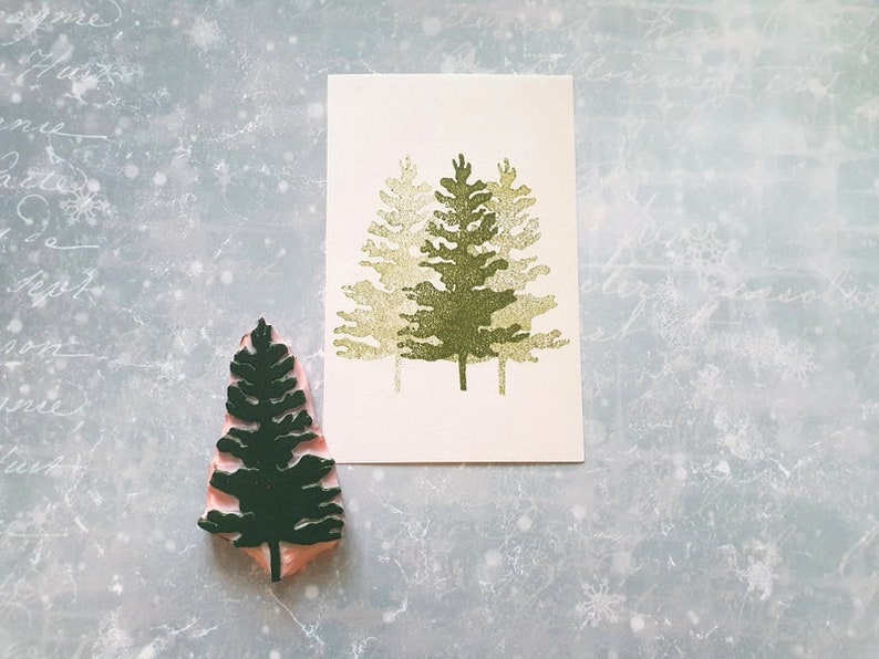 Tree Rubber Stamp Fo Christmas Wishes, December Daily Journaling Stamp ...