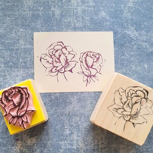 Rose Rubber Stamp Set of 2 for Elegant Wedding Ceremony, Victorian ...