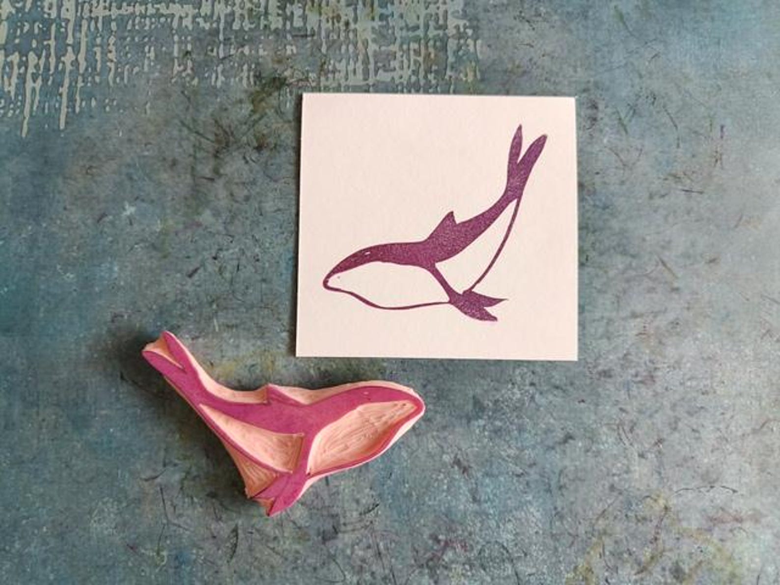 Whale Stamp for Ocean Themed Crafts, Detailed Whale Stamp for ...