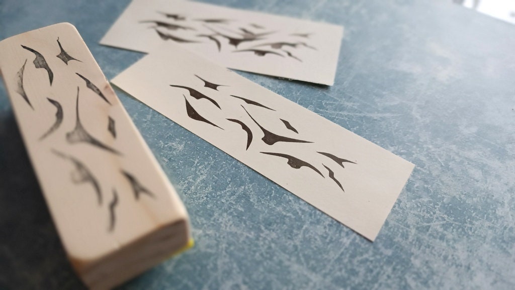 Birds Rubber Stamp for Cardmaking, Scrapbooking Background Stamp ...