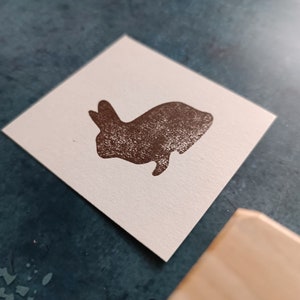 Rabbit Rubber Stamp for Easter Card, Cute Bunny Stamp for Spring Decor ...
