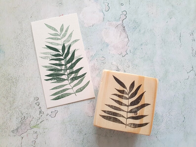 Leaf Rubber Stamp Fall Leaves Stamp for Cardmaking Wild - Etsy