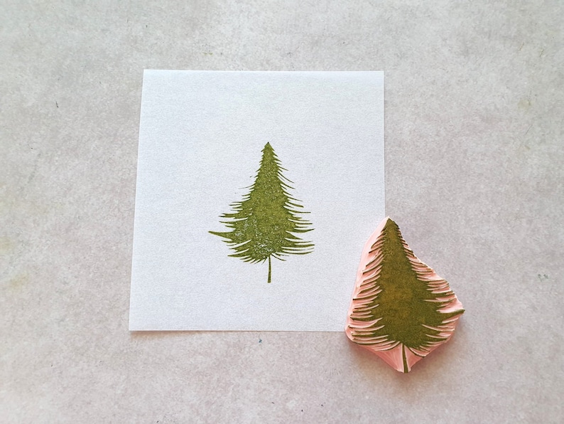 Christmas Tree Rubber Stamp for Winter Wishes, Forest Plant Stamp for ...