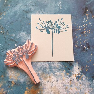 Japanese lily rubber stamp for handmade cards asian flower | Etsy