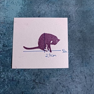 Cat Rubber Stamp for Journaling, Hand Carved Cat Stamp for Crafting ...