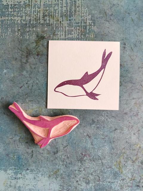 Whale Stamp for Ocean Themed Crafts, Detailed Whale Stamp for ...