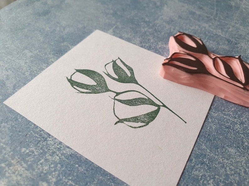 Cotton Rubber Stamp for Printing on Fabric, Organic Stamp for Business ...