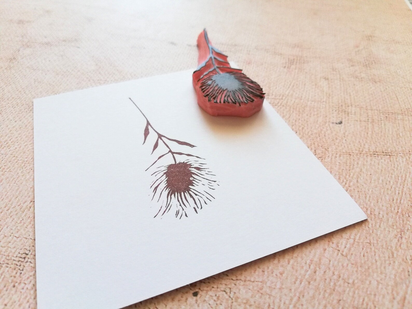 Thistle Rubber Stamp for Daily Planner, Wild Flower Cardmaking Stamp ...