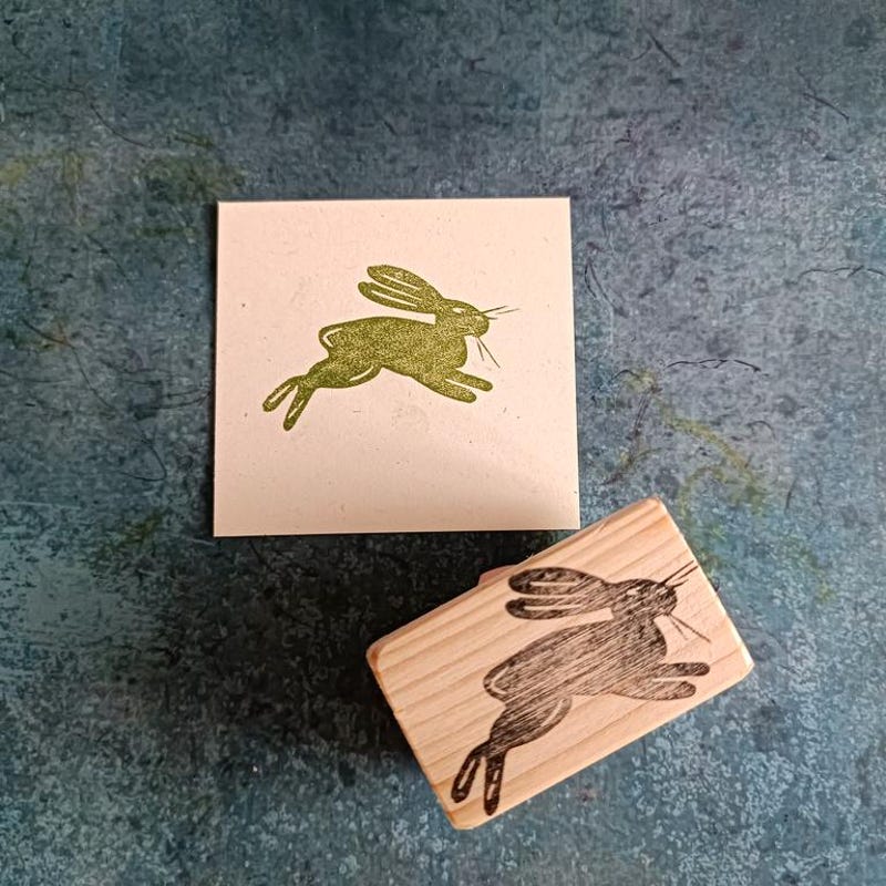 Bunny Rubber Stamp - Etsy