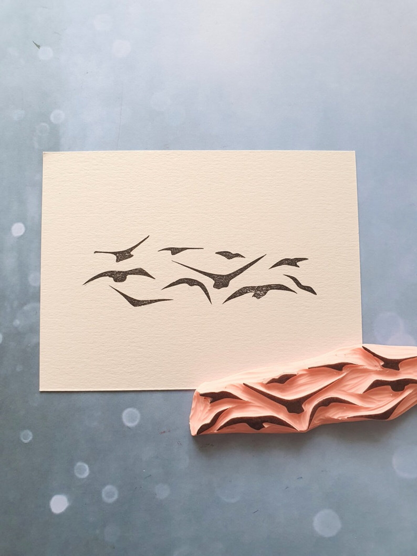 Birds rubber stamp for cardmaking scrapbooking background | Etsy