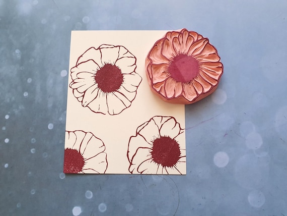 Blossom flower rubber stamp for cardmaking floral stamp for | Etsy