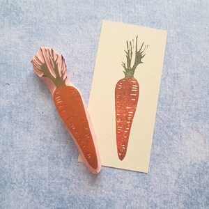 Carrot Rubber Stamp for Printing on Fabric Bags Garden | Etsy
