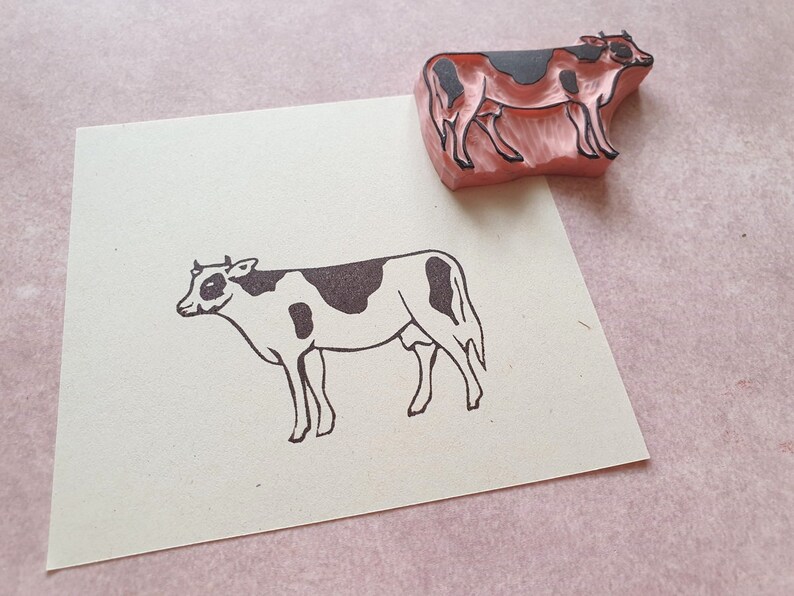 Cow Rubber Stamp for Scrapbooking Farm Animal Stamp for Fresh - Etsy