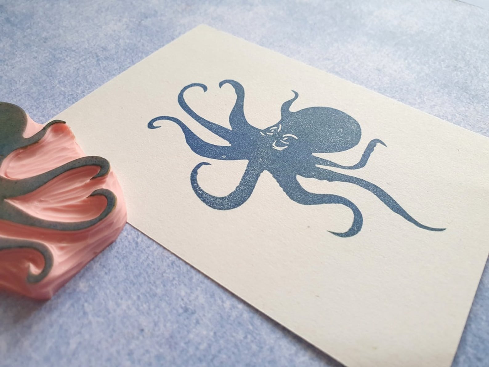 Octopus rubber stamp for scrapbooking Ocean animal stamp for | Etsy
