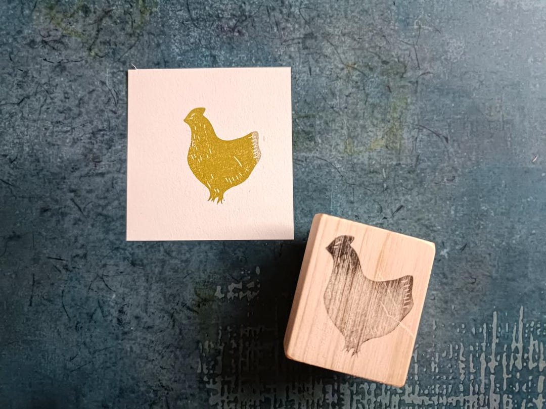Chicken Rubber Stamp for Scrapbooking, Farm Animal Stamp for Fresh ...