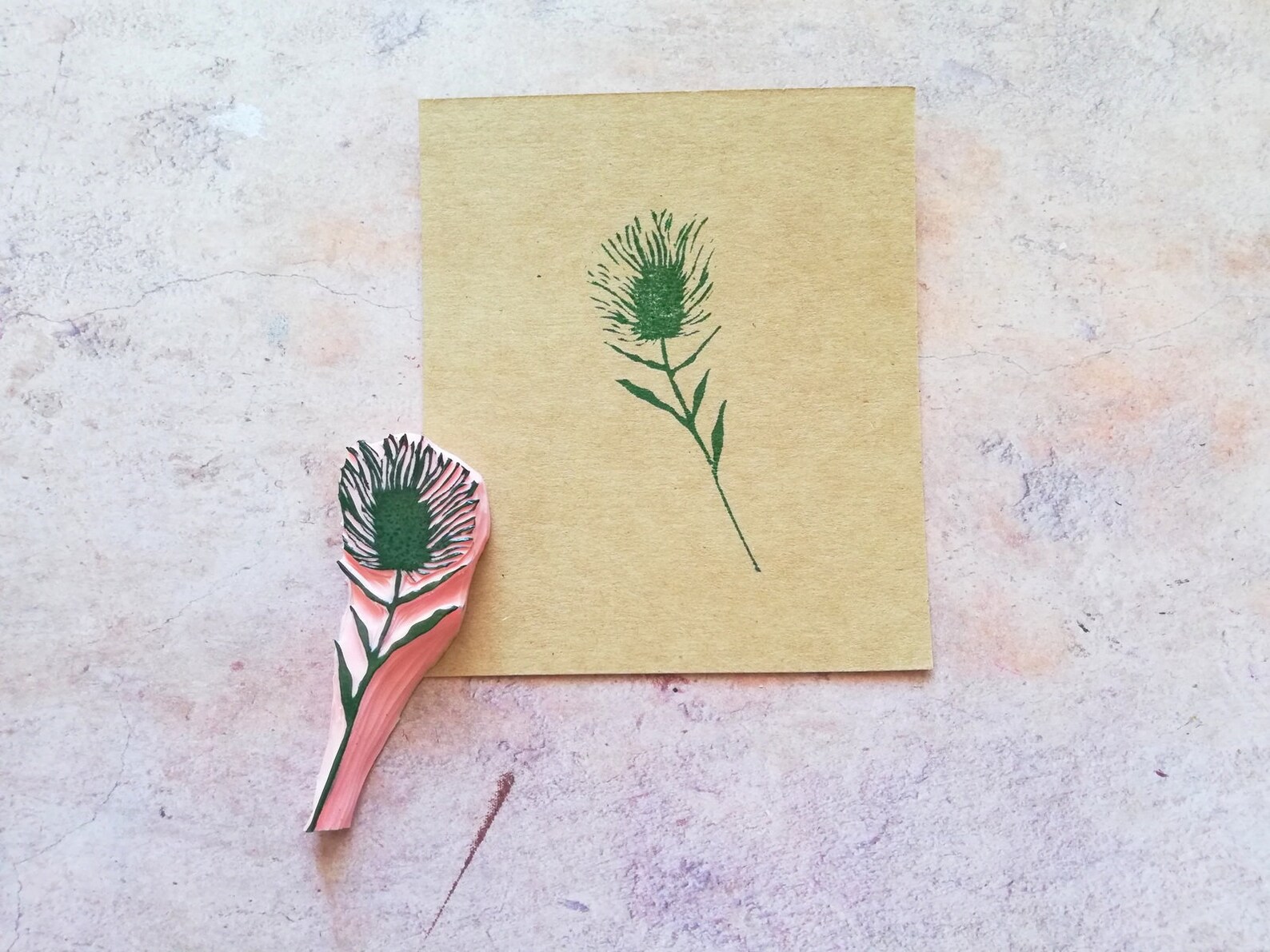 Thistle Rubber Stamp for Daily Planner, Wild Flower Cardmaking Stamp ...