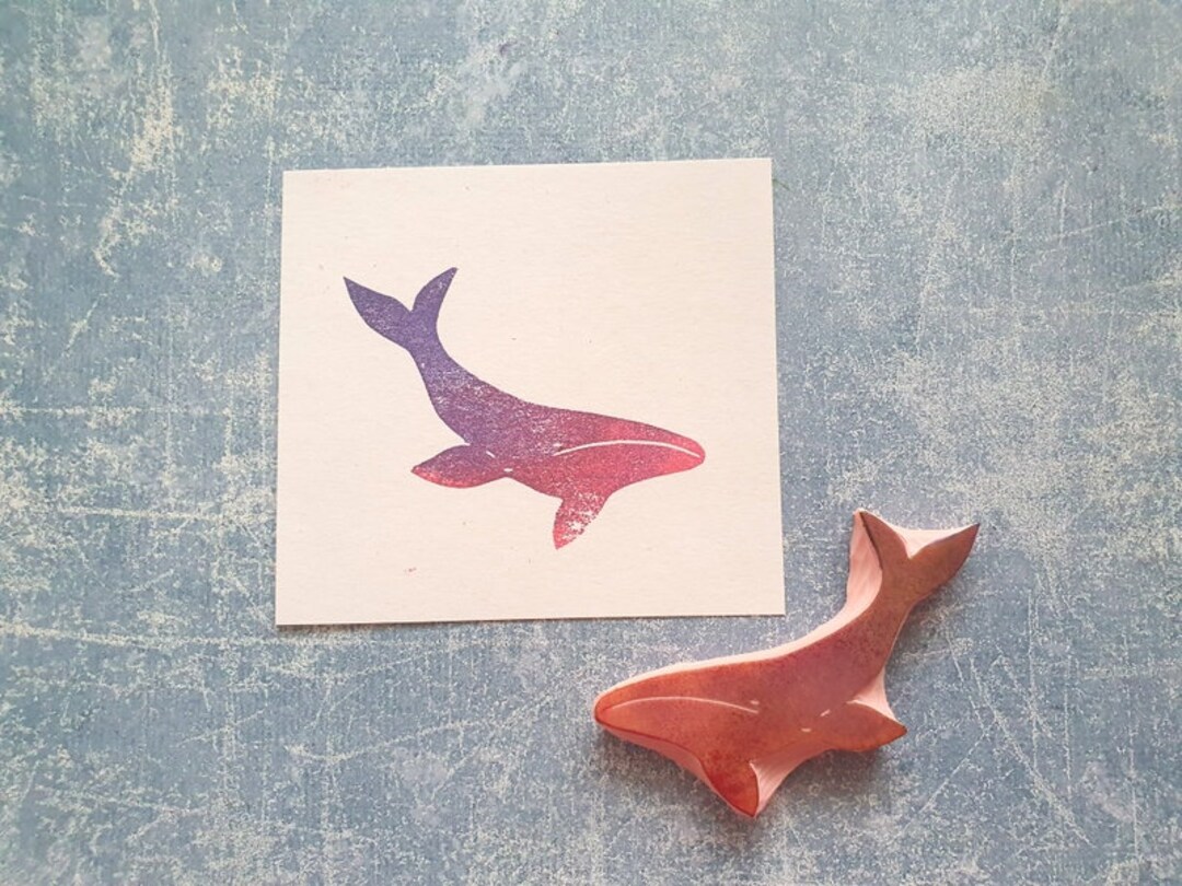 Whale Stamp for Nature Journal, Baleen Whale Rubber Stamp, Ocean Animal ...