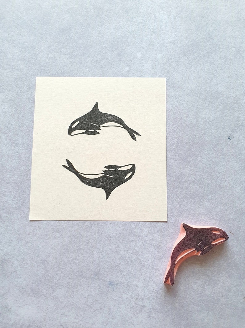 Dolphin rubber stamp for bullet journal whale animal stam for | Etsy