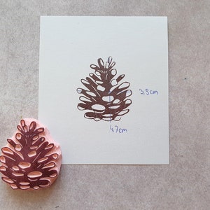 Oak Cone Rubber Stamp for Daily Journal, Autumn Scrapbooking Stamp ...