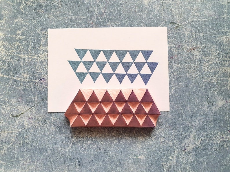 Triangles Rubber Stamp for Art Journal Texture Background - Etsy